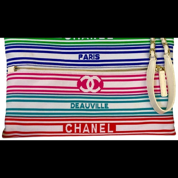 CHANEL | Bags | Chanel Clutch Cc Border Handle Pouch Multicolor | Poshmark
